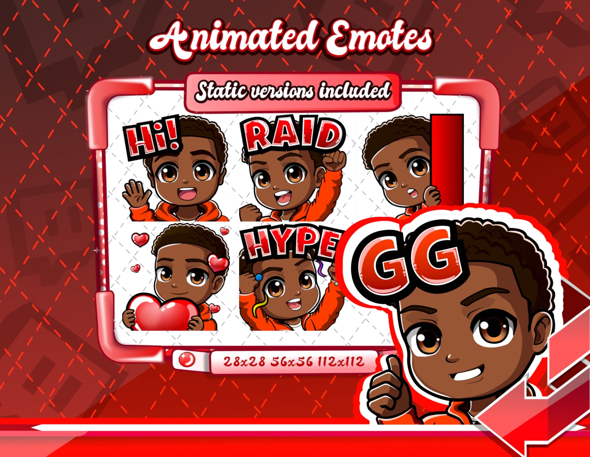 Animated Black boy emotes – TotallyGlamCo
