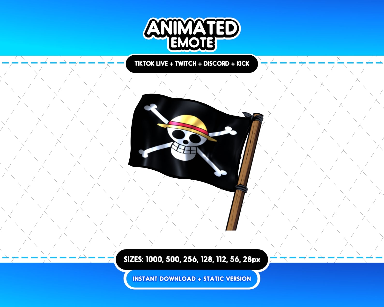 Animated One Piece Pirate Flag Emote – TotallyGlamCo