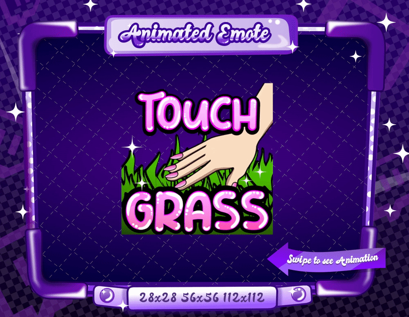 Animated Static Touch Grass Twitch Emote V3 Totallyglamco